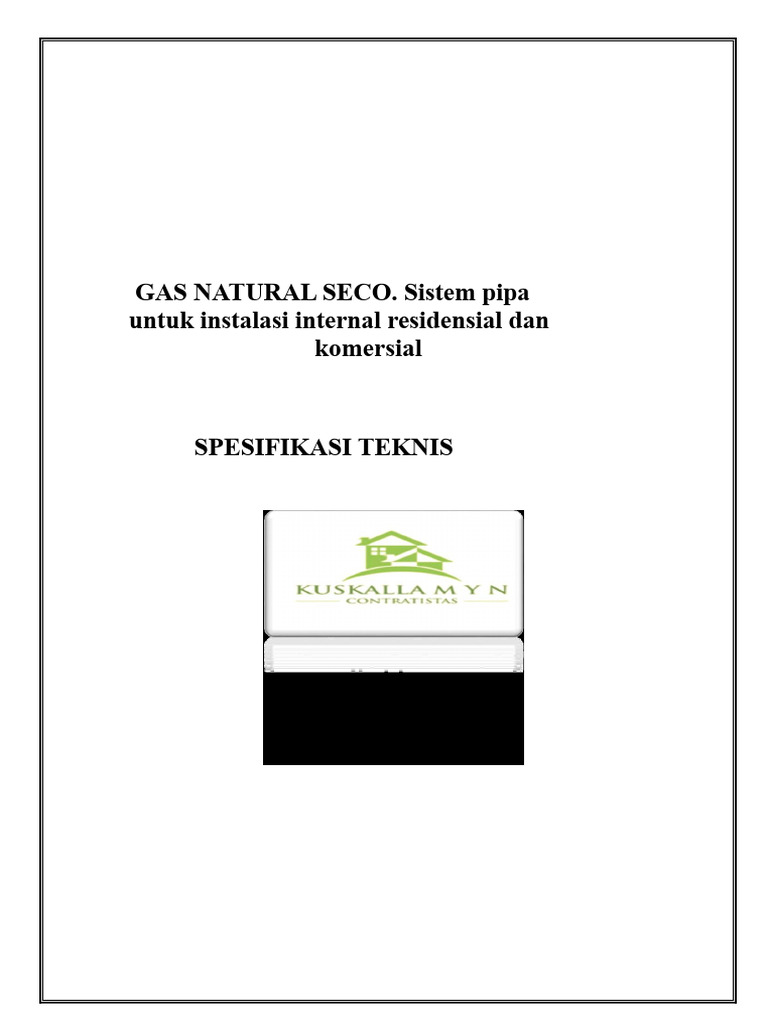 Spesifikasi Pipa Gas Alam Residensial dan Komersial | PDF
