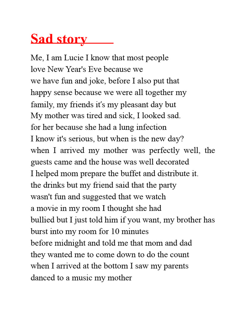 Sad Story | PDF