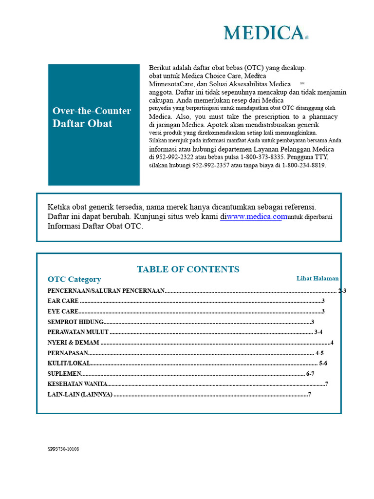 Daftar Obat OTC | PDF