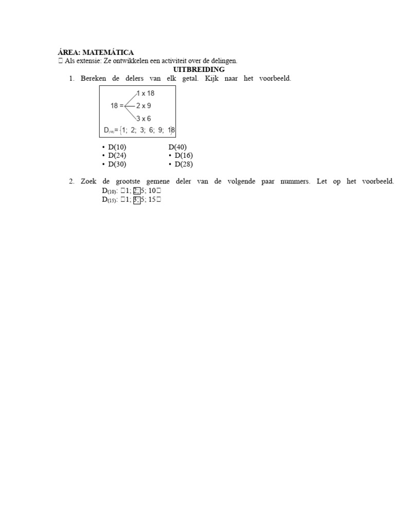 Divisorenblad | PDF
