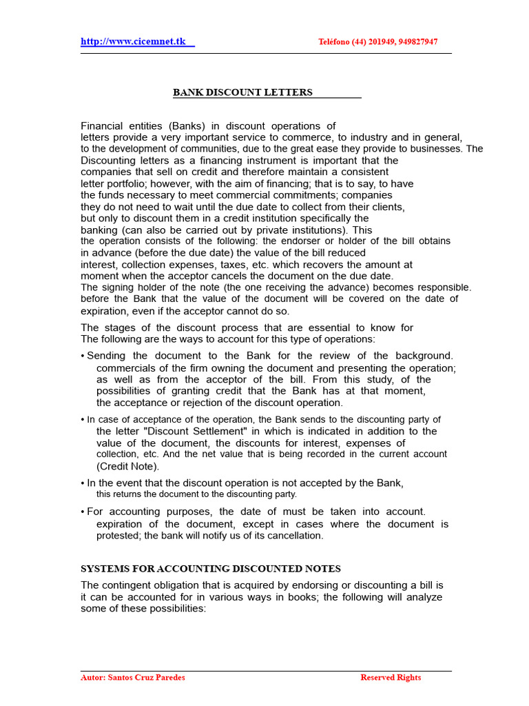 Accounting for Discounted Letters | PDF | Banks | Expense