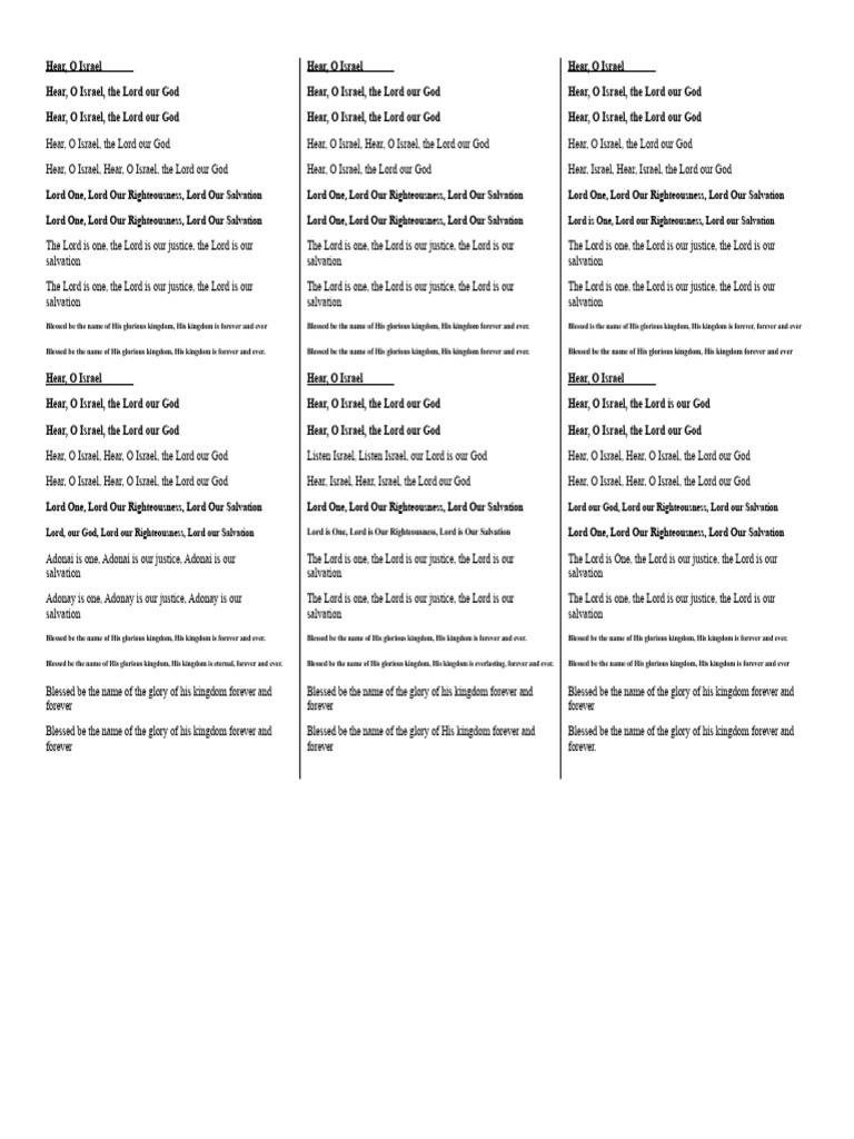 Shema Israel | PDF | God | Christian Belief And Doctrine