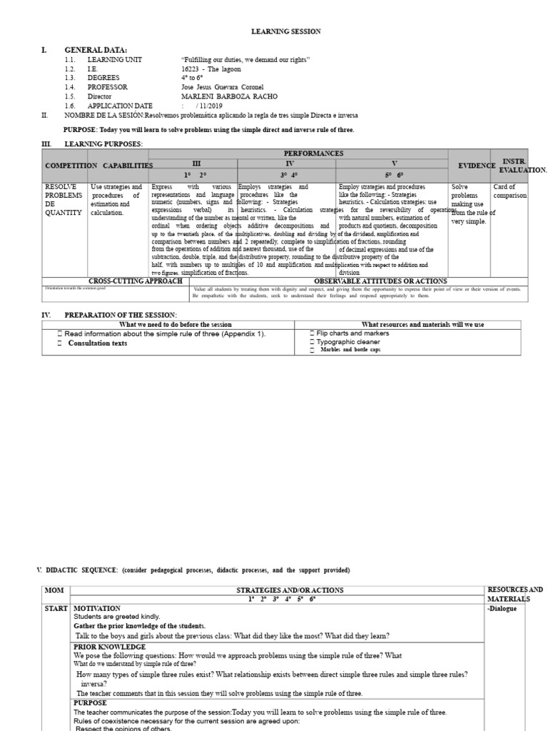 Session of Simple Rule of Three | PDF | Arithmetic | Mathematics