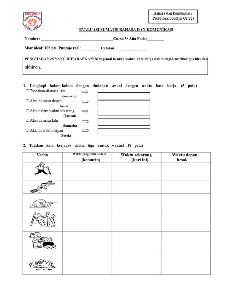 Evaluasi Waktu Kata Kerja dan Prefiks serta Sufiks | PDF