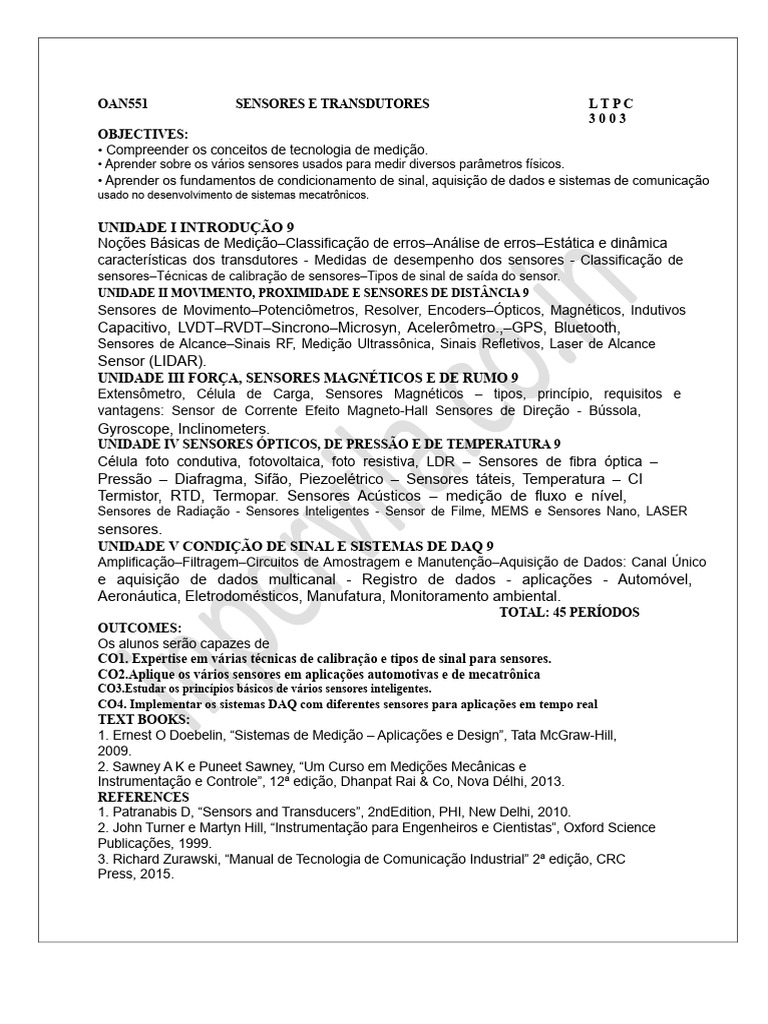 Sensores e Transdutores: Fundamentos e Aplicações | PDF | Aquisição de ...