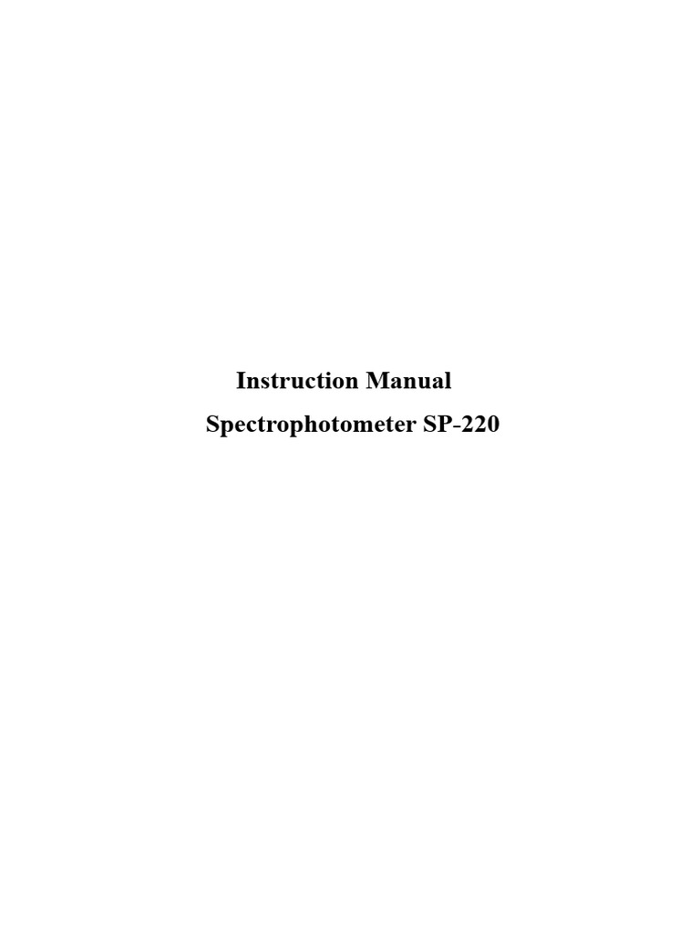 Spectrophotometer SP-220 | PDF | Spectrophotometry | Absorbance