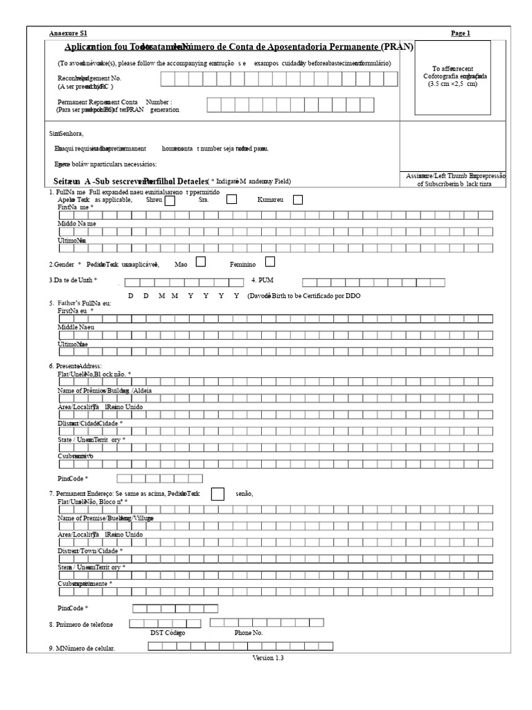 Formulário CPS S1 | PDF
