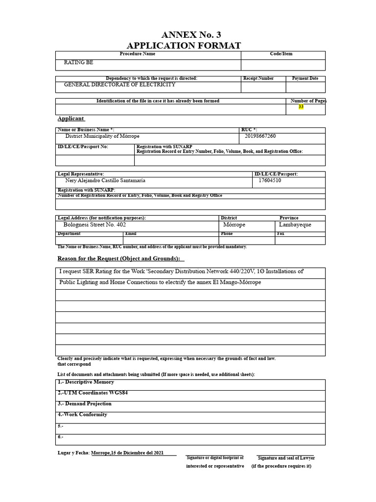 Application Format Annex 03 | PDF | Identity Document