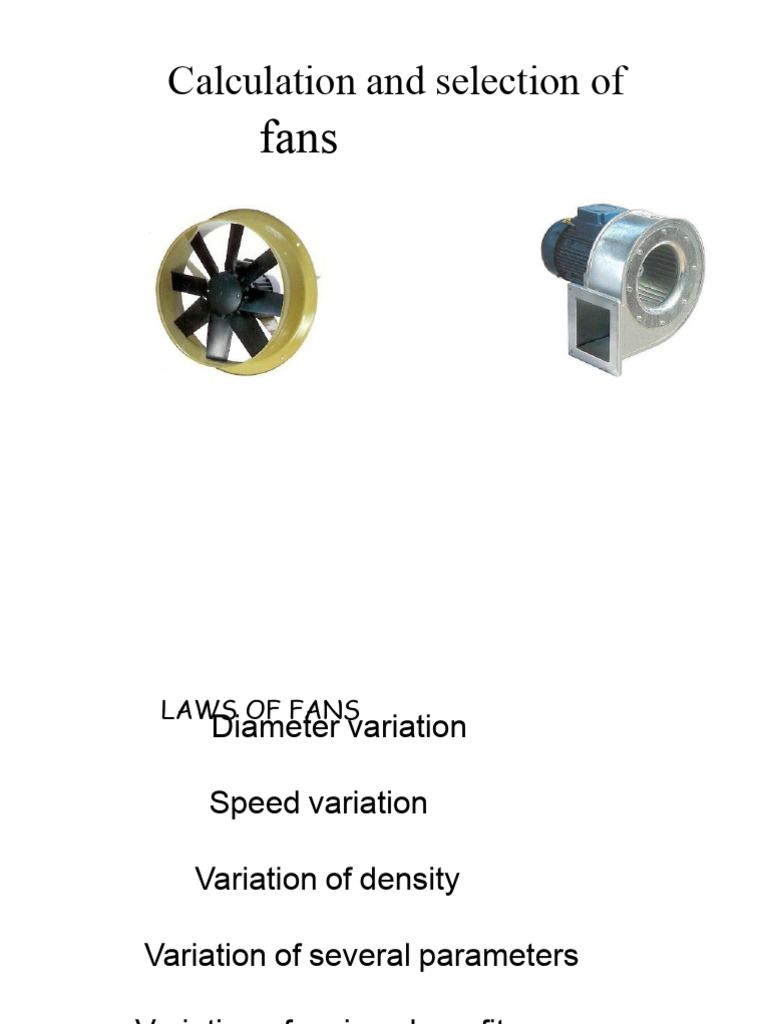 Fan Calculation and Performance Analysis | PDF | Fluid Dynamics | Pressure