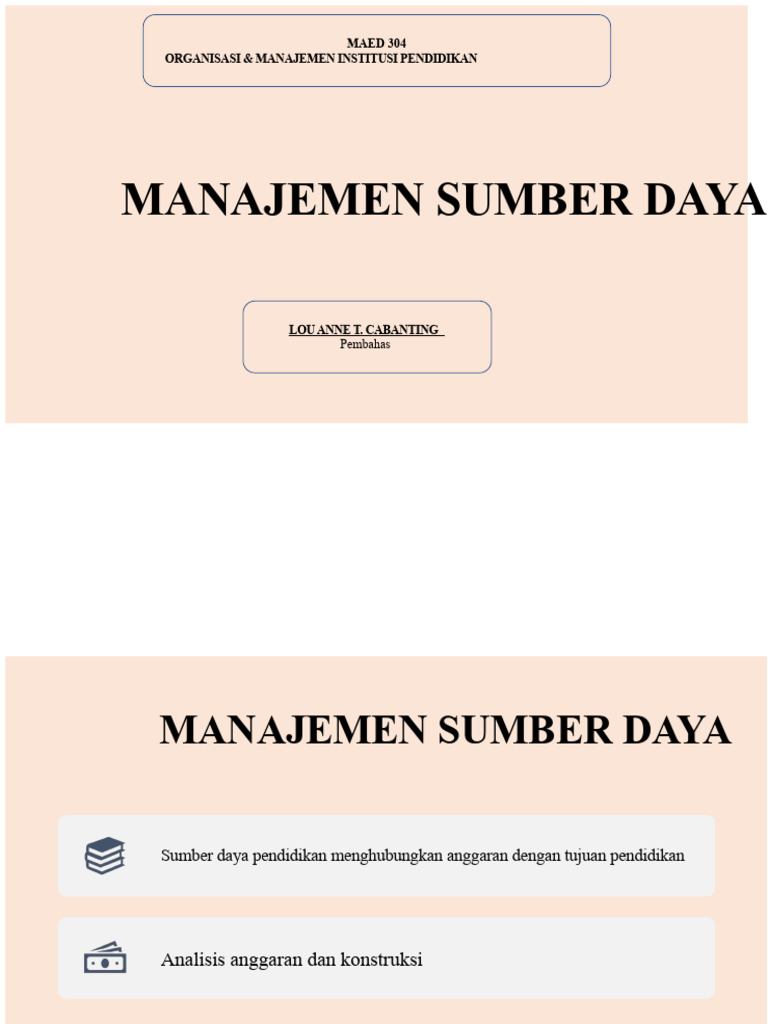 Manajemen Sumber Daya | PDF