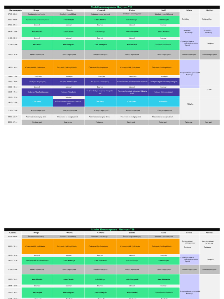 Harmonogram - Descomplica - 2024 | PDF