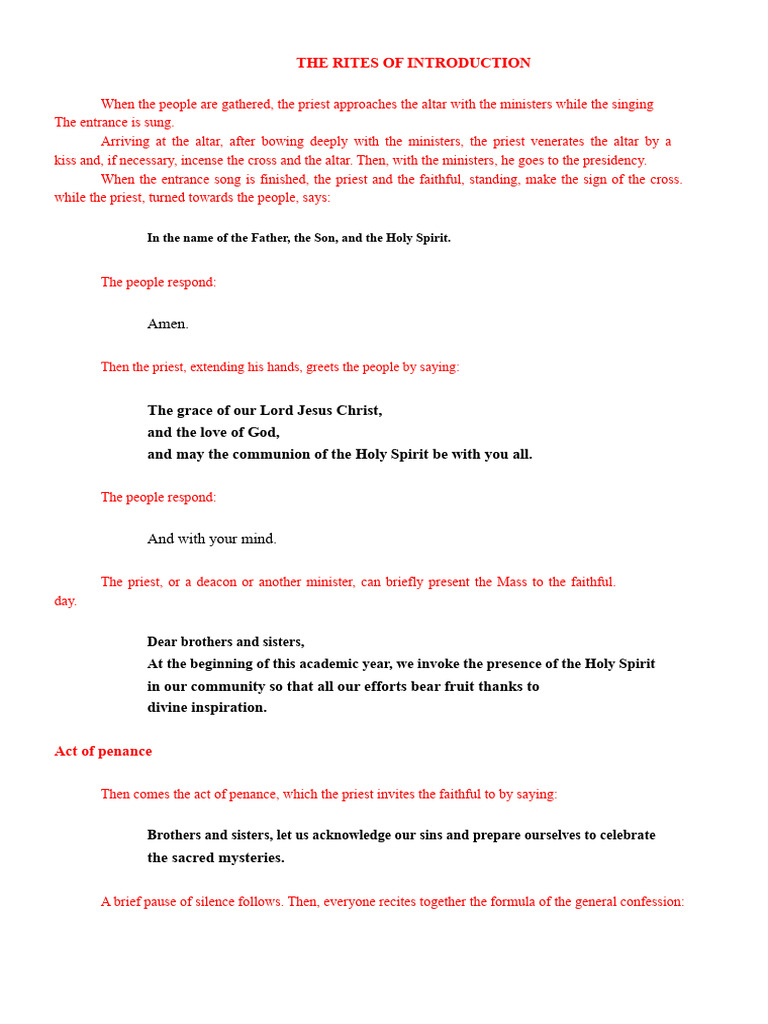 Introduction to the Mass Rites | PDF | God The Father | Eucharist