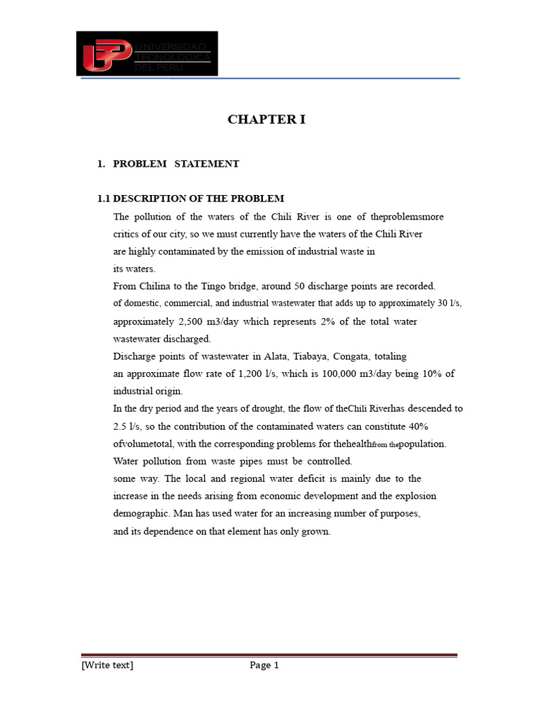 Pollution in The Chili River | PDF | Water Pollution | Water