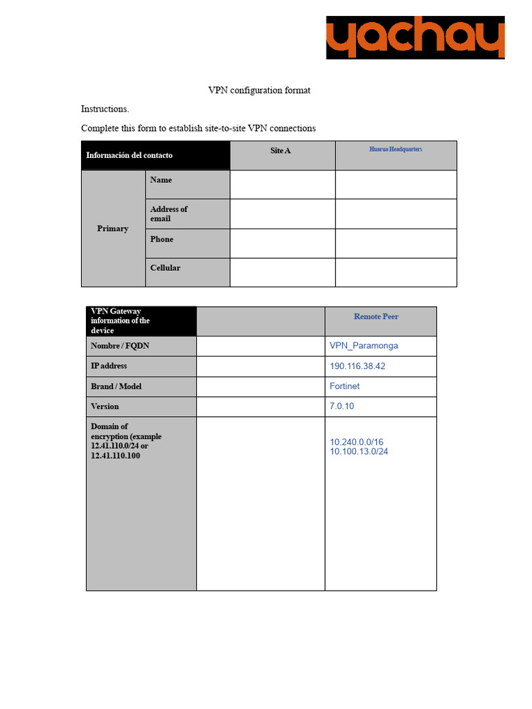 Site-to-Site VPN Configuration Guide | PDF