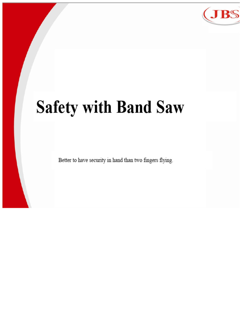 Safety With Band Saw | PDF | Personal Protective Equipment | Tools