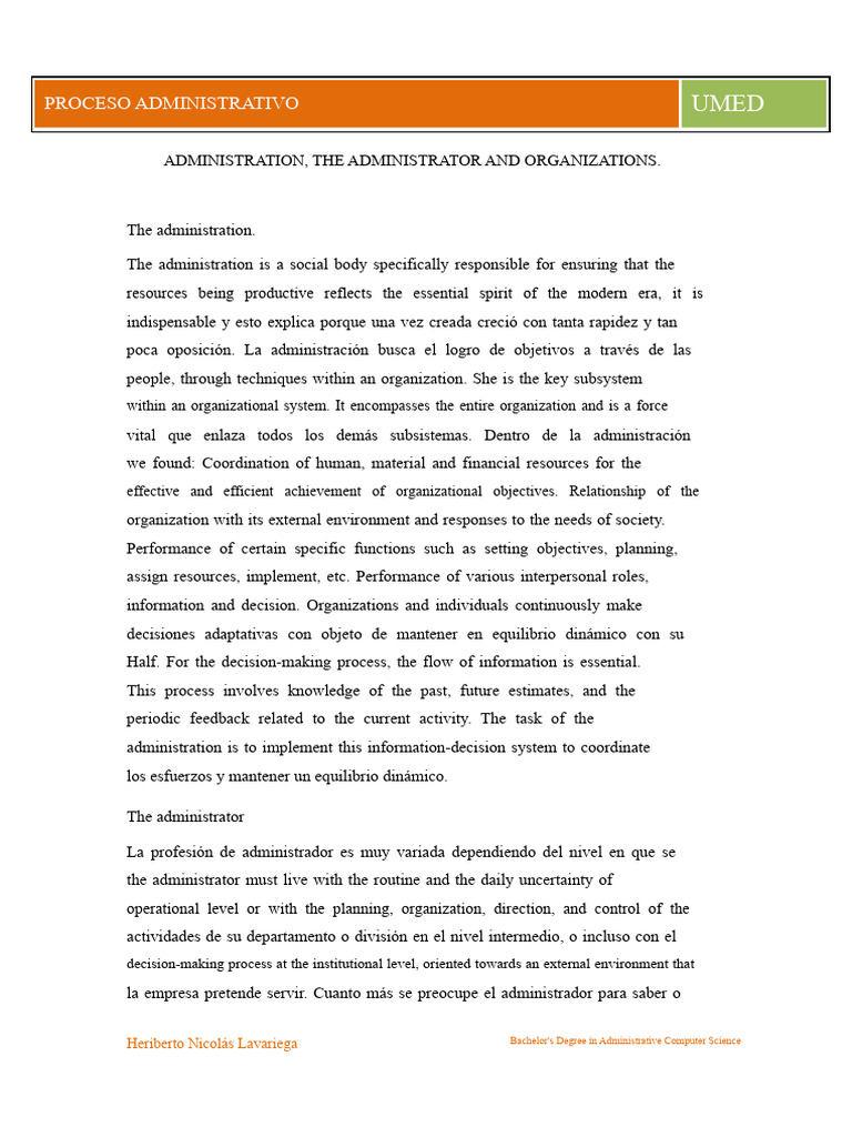 Administration, The Administrator, and Organizations | PDF | System ...