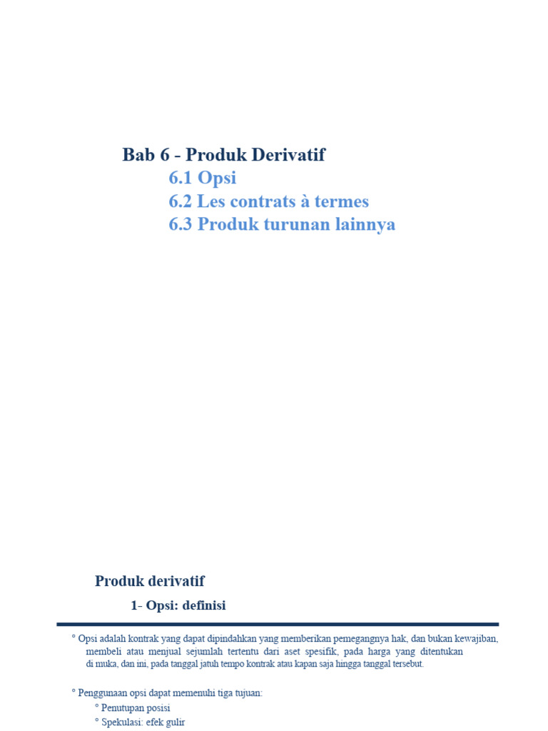Kursus 6 - Produk Derivatif | PDF