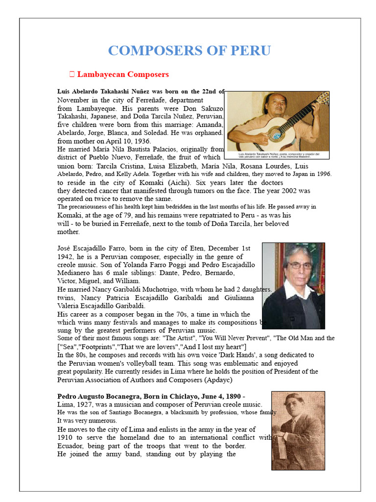 National Level Composers | PDF | Peru