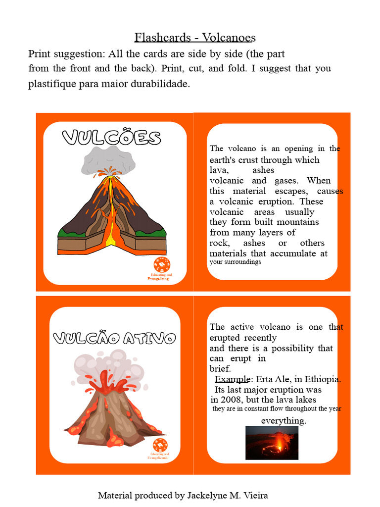 Volcanoes Flashcards for Education | PDF | Volcano | Magma