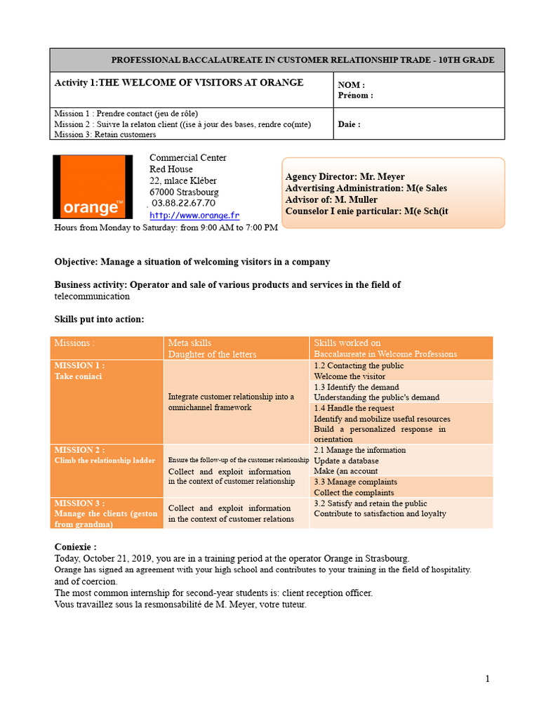 TP ORANGE - Activity 1 - Multichannel Welcome - July 06 | PDF | Human ...