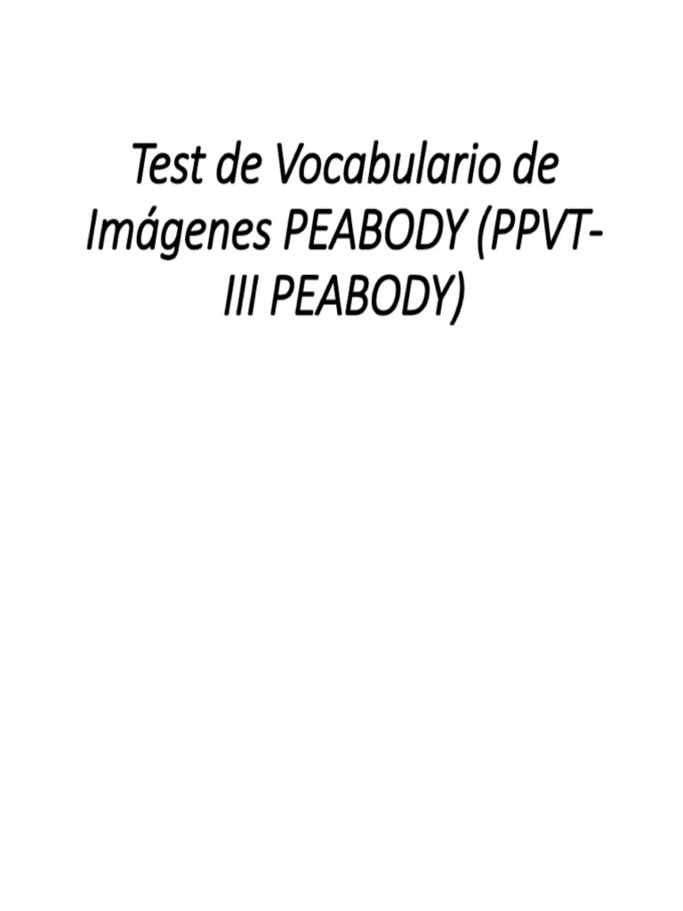 PDF Peabody Picture Vocabulary Test PPVT III DL | PDF | Intelligence ...