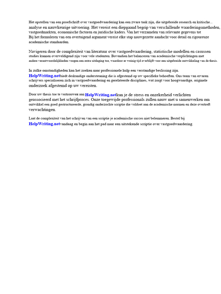 Scriptie Over Vastgoedwaardering | PDF