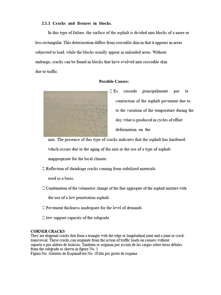 Cracks and Fissures in Block | PDF | Fracture | Road Surface