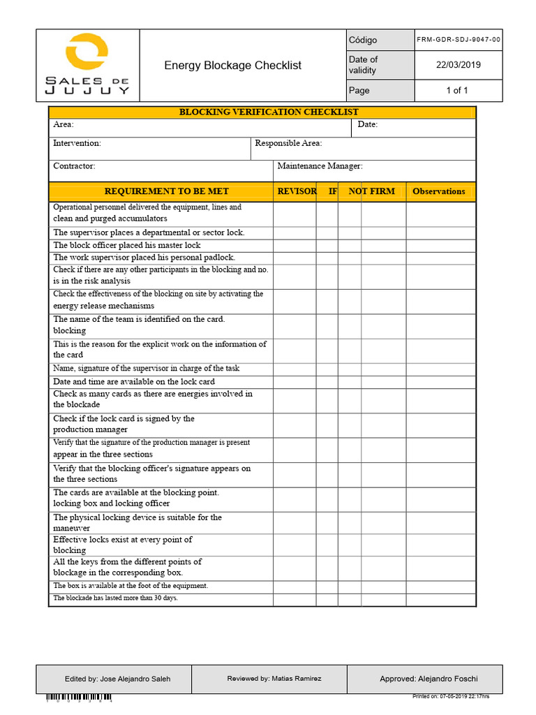 FRM-blocking Checklist | PDF | Access Control | Authentication