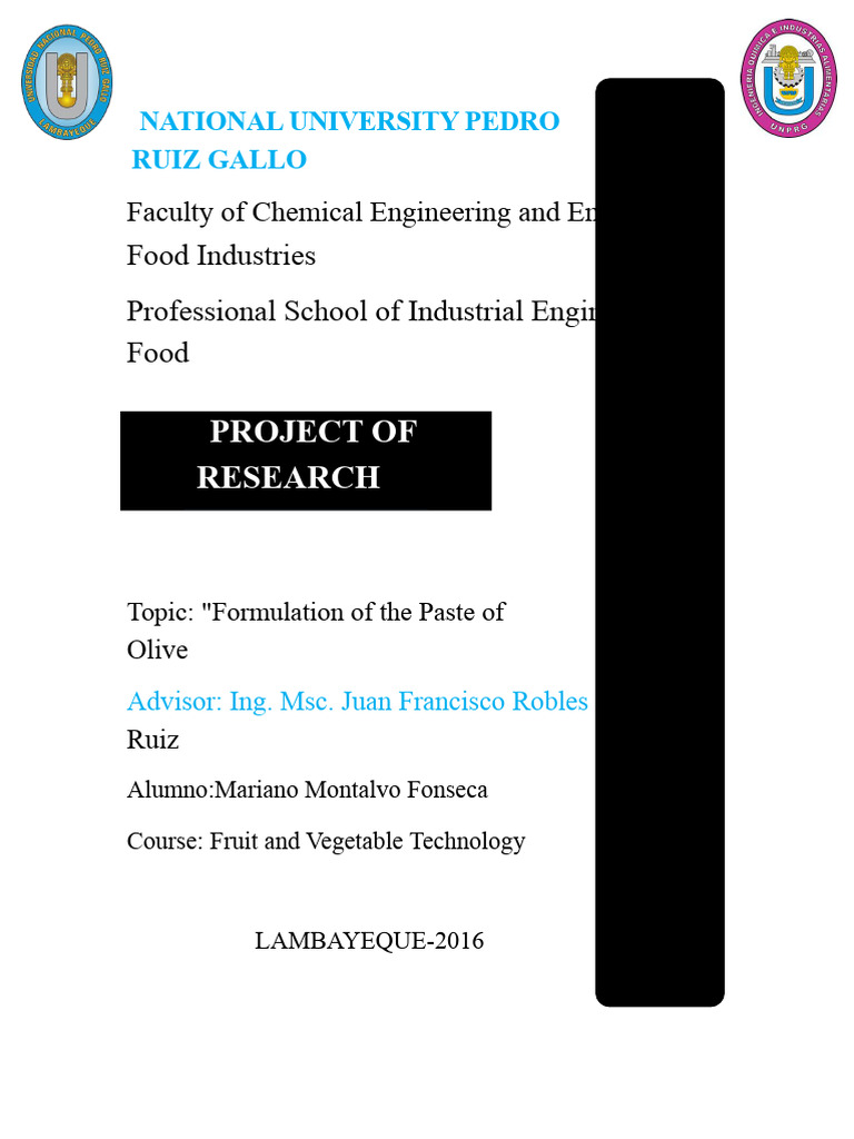 Olive Paste Formulation Research Project | PDF | Olive | Trees
