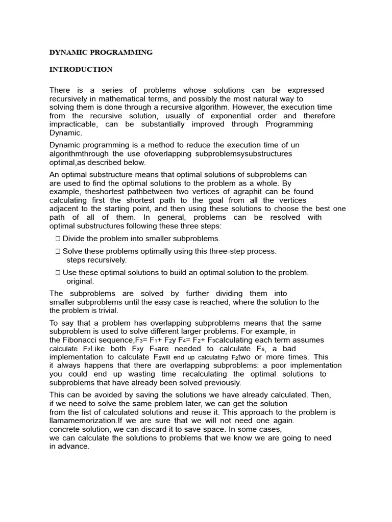 Dynamic Programming Theory | PDF | Dynamic Programming | Mathematical Optimization