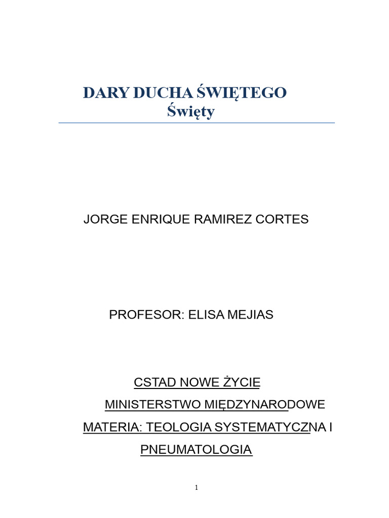 Dary Ducha Świętego Jorge Ramirez | PDF