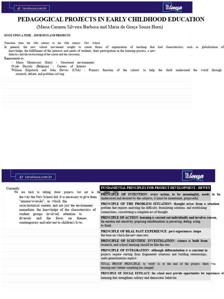 BARBOSA - PEDAGOGICAL PROJECTS IN EARLY CHILDHOOD EDUCATION.pdf | PDF ...