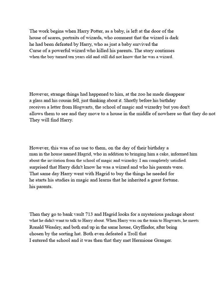 Harry Potter and the Philosopher's Stone Summary | PDF | Harry Potter