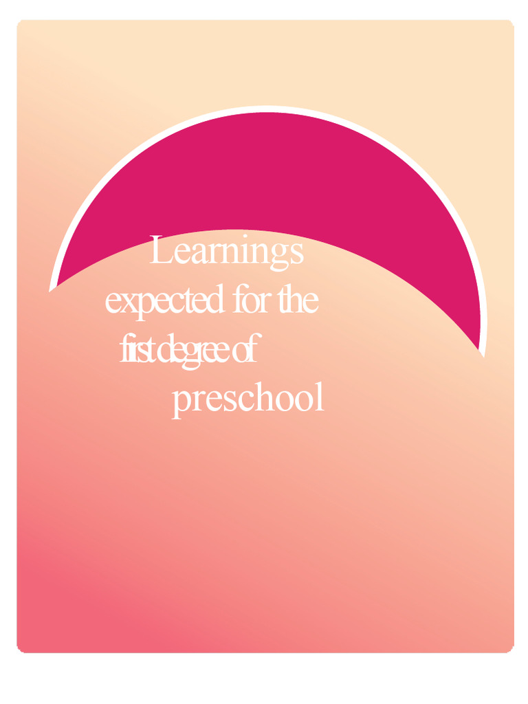 Expected Learning Outcomes For Preschool | PDF | Gesture | Storytelling