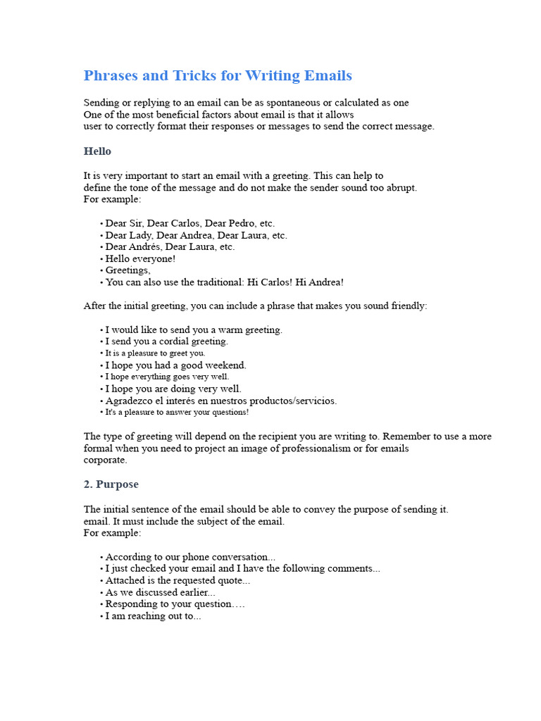 Tips For Writing Emails | PDF | Communication
