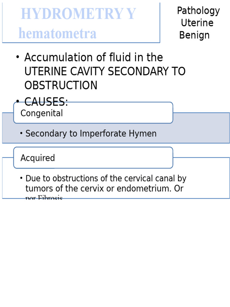 Hydrometra and Hematometra | PDF