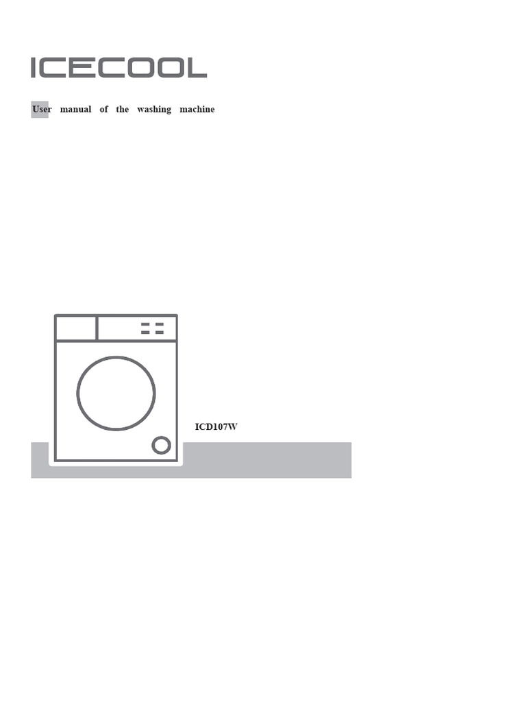 User Manual Is ICD107W | PDF | Recycling | Washing Machine