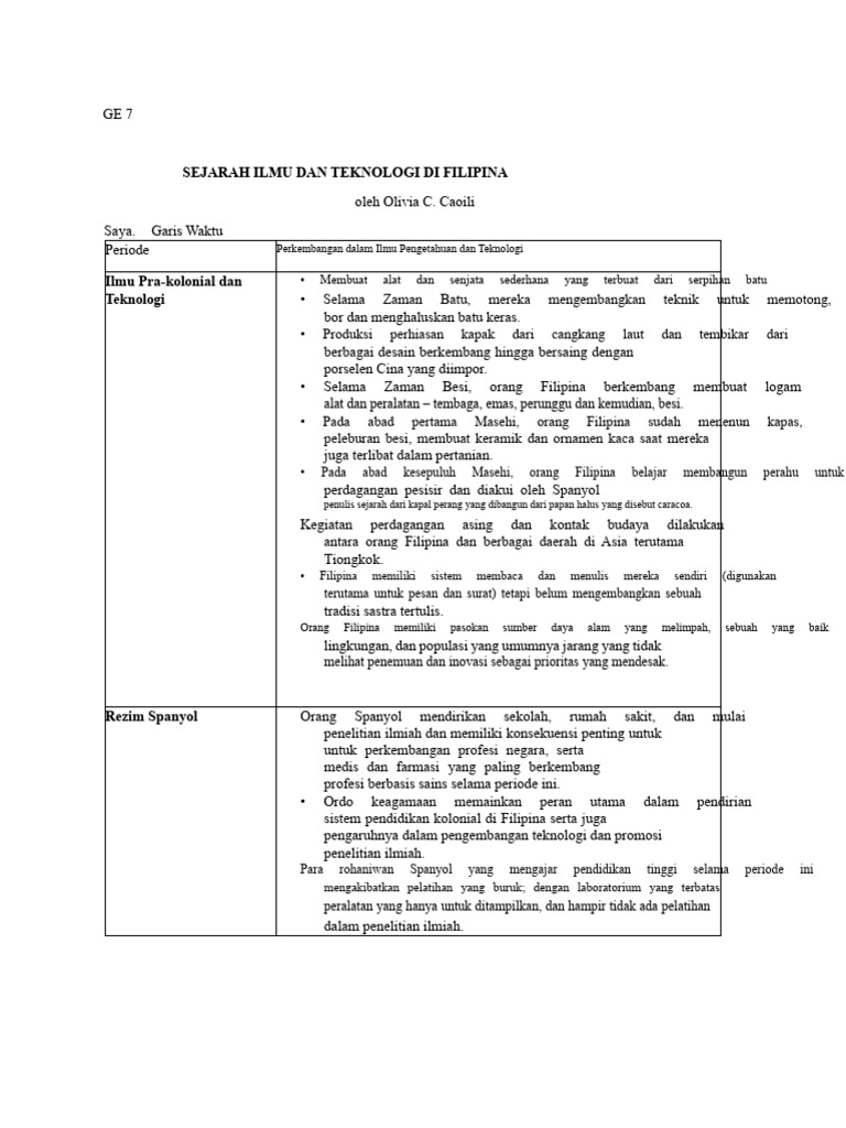 Refleksi Tentang Sains Dan Teknologi Di Filipina | PDF