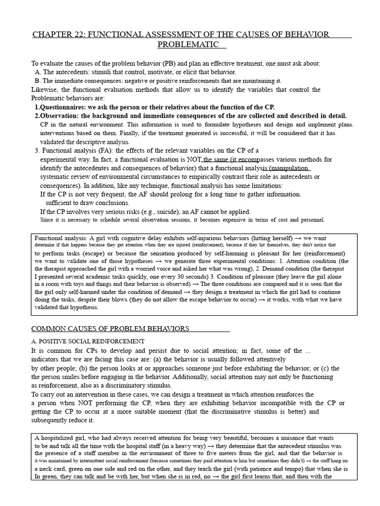 Chapter 22. Functional Assessment of The Causes of Problem Behavior ...