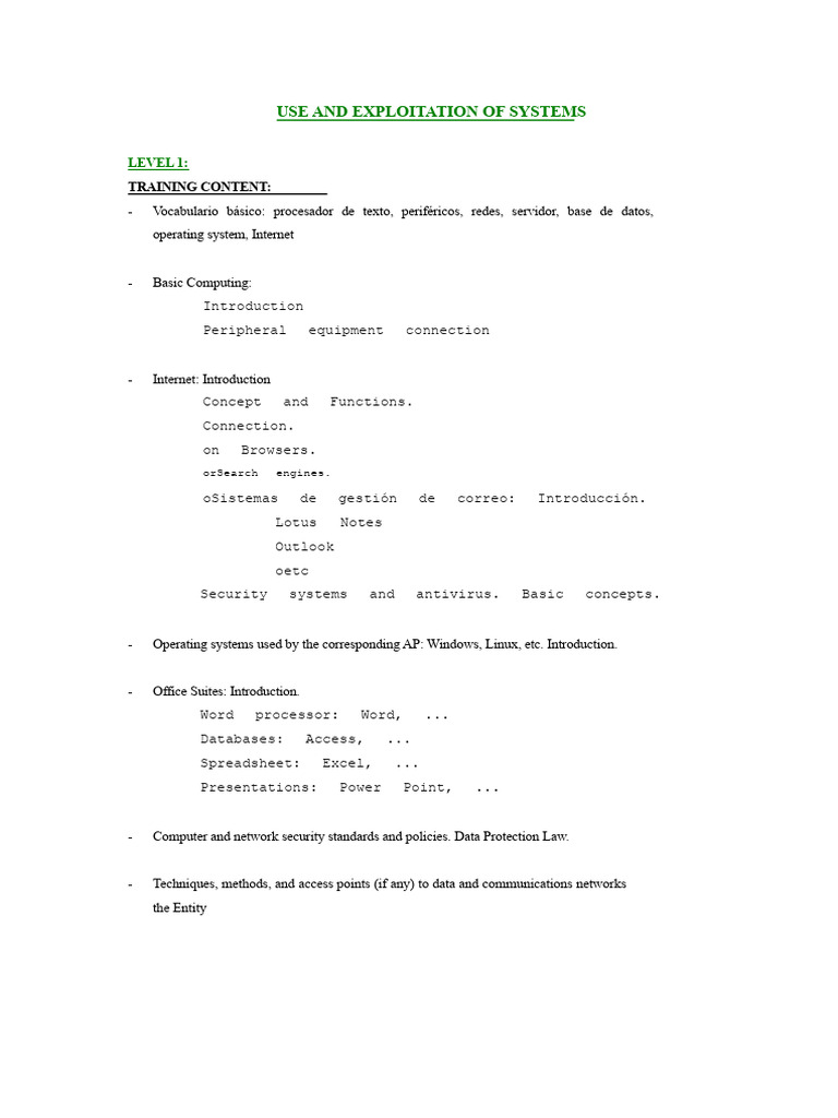 Use and Exploitation of Systems 1 and 2 | PDF | Operating System ...
