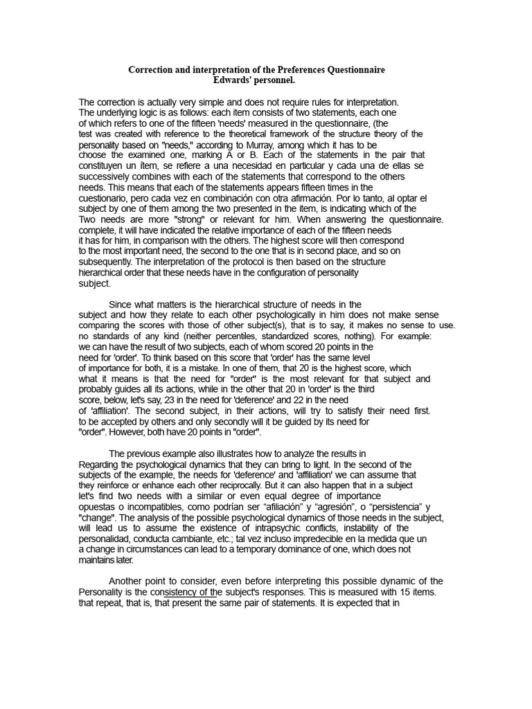Correction and Interpretation Edwards | PDF | Psychology