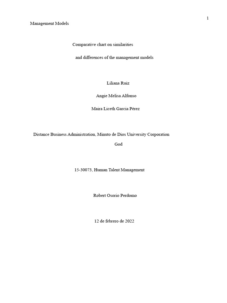 Comparative Analysis of Management Models | PDF | Knowledge | Knowledge ...