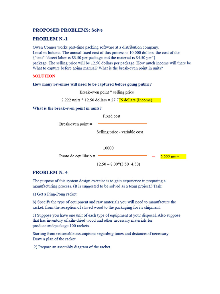 P1 and P4 Main Practice Manufacturing Process Instruction 3 | PDF ...