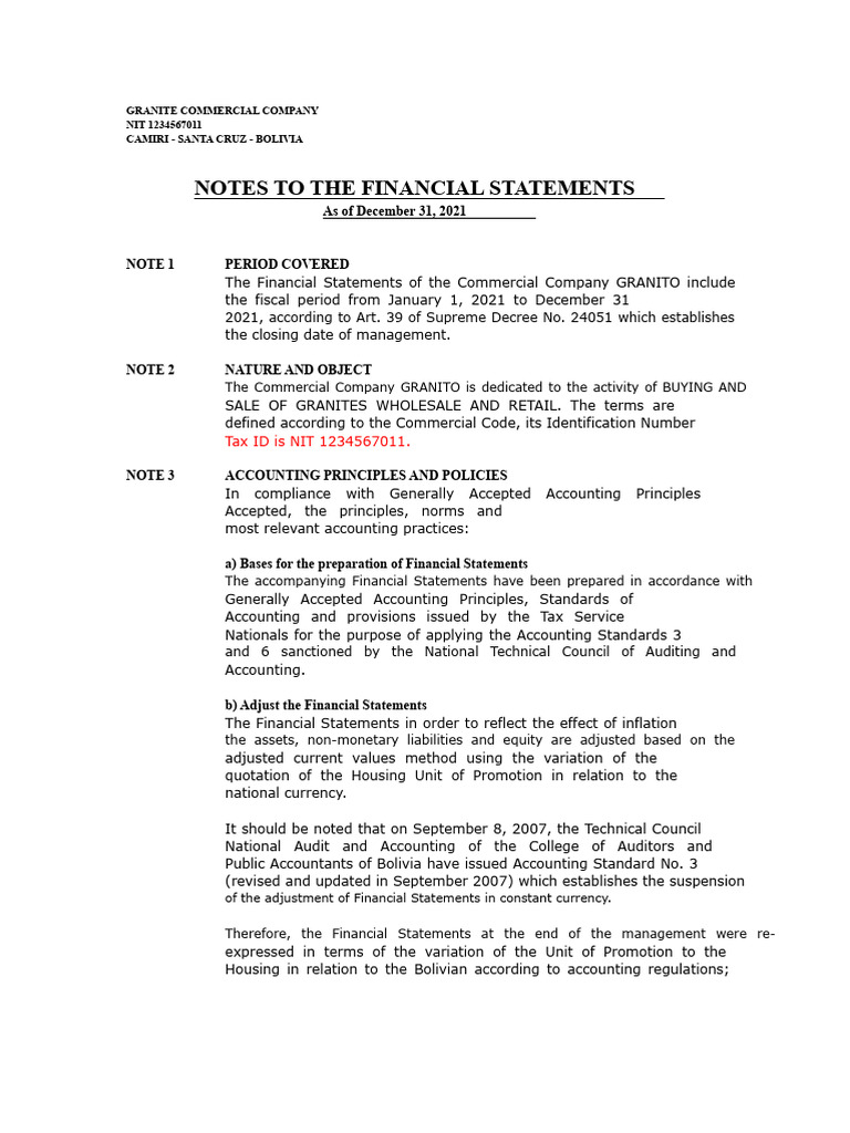 Notes To Financial Statements | PDF | Equity (Finance) | Valuation ...
