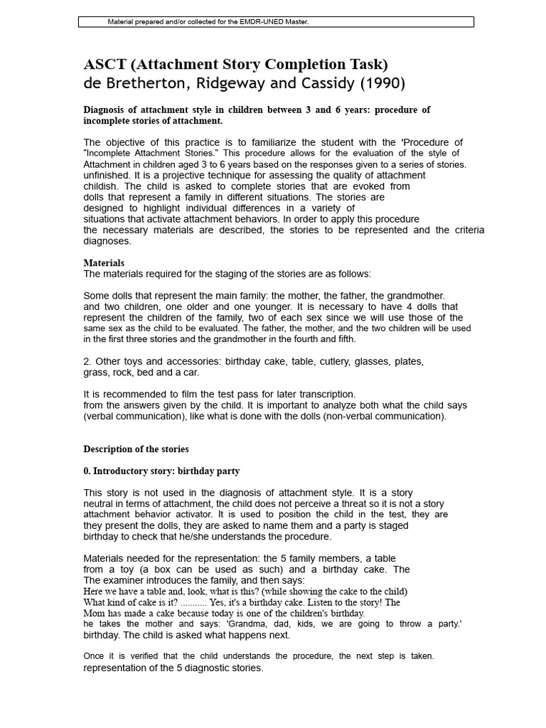 Annex 2 Incomplete Stories 2 | PDF | Attachment Theory | Anger