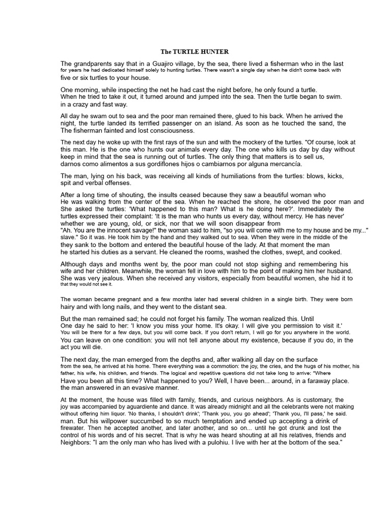 The Turtle Hunter | PDF