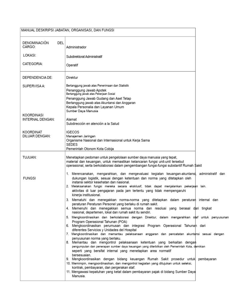 Manual Fungsi Administrasi | PDF