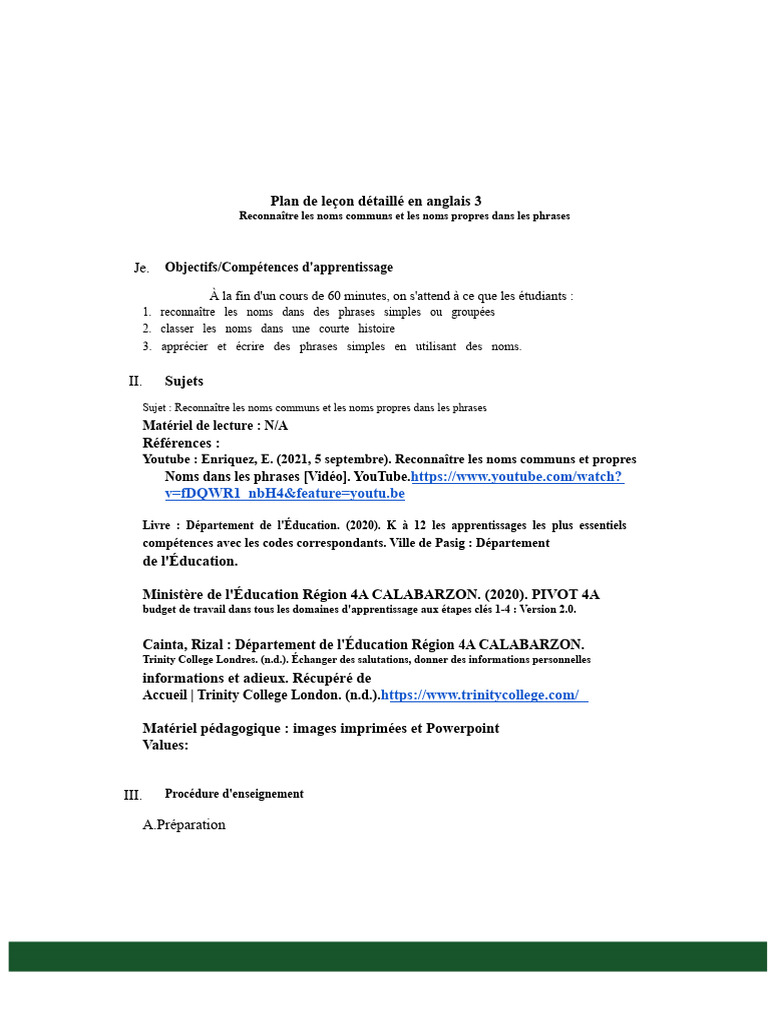 Leçon sur les noms en anglais 3 | PDF | Linguistique