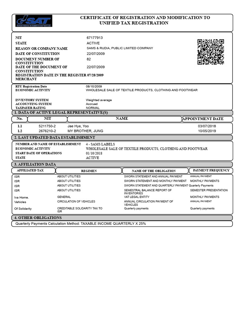 Rtu S&R | PDF | Taxes | Payments