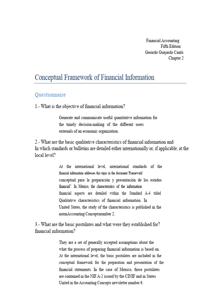 Financial Accounting Chapter 2 Questionnaire and Exercises | PDF ...